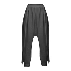 ZHENABIA Grey / Black Suhan Harem Pants Charcoal Boho Salvar Pants - Grey/black