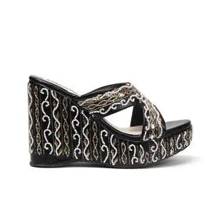 RETTROSE Ruth Hand Embellished Luxury Wedge Shoe