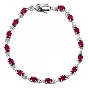 BELINDA JEWELZ Silver / Pink Elora Ruby Vintage Tennis Bracelet - Silver/pink