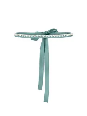 TIA DORRAINE Crystal-embellished Belt - Green
