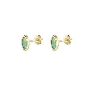 KAMARIA Marquise Opal Stud Earrings Light - Green