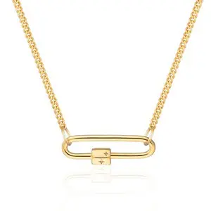 SCREAM PRETTY Long Link Carabiner Curb Chain Necklace - Gold