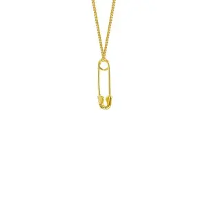 TRUE ROCKS Mini Safety Pin Pendant 18kt -plated - Gold