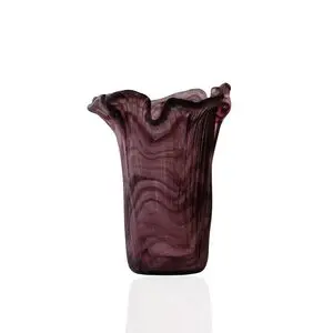 MARLETH Amorphous Frosted Glass Vase - Purple