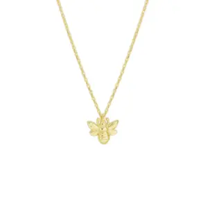 SPERO LONDON Sterling Silver Bee Pendant Chain Necklace - Gold