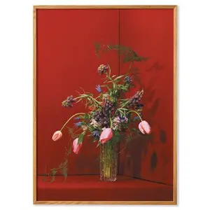 PAPER COLLECTIVE Red / Green Blomst Red Art Print - Red/green