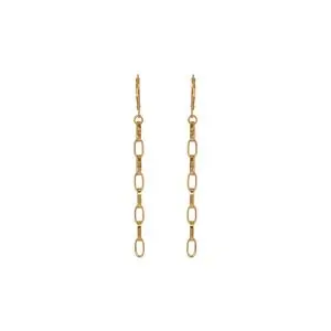 EDGE ONLY Oval Link Drop Earrings 18ct Vermeil - Gold