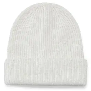 TIRILLM Holly" Rib Knitted Cashmere Hat - White