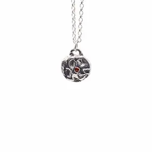 MOCA JEWELLERY Silver / Orange Moon Gem Necklace Sterling Sliver Orange Gemstone - Silver/orange