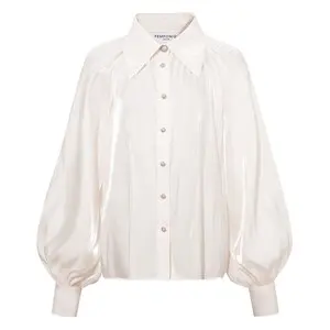 FEMPONIQ Gathered Neck Voluminous Raglan Sleeve Shirt