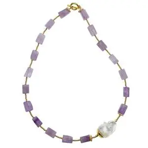FARRA Amethyst & Baroque Choker