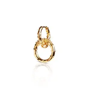 KASUN LONDON Small Double Hoop Earrings – Vermeil - Gold
