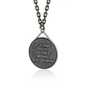CARTOGRAPHY Sterling Silver "i Love You More Than Yesterday But Less Than Tomorrow" Necklace - Grey/silver