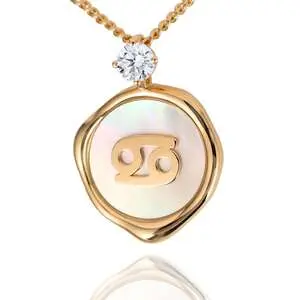 HINCH & LIU Cancer Zodiac Necklace Diamond Necklace - Gold