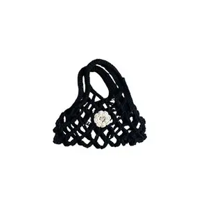 DECOLET THE LABEL Mini Crochet Bag - Black