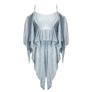 ZHENABIA Venus Blouse Baby Boho Top - Blue