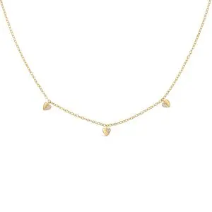 DINNY HALL Folded Heart Lab-created Diamond Trio Necklace - Gold