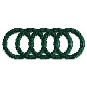 6FIFTYTWO® Pure Mulberry Slim Silk Scrunchies - Green