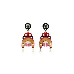 GISSA BICALHO Acrylic Handmade Earring Ixchel - Pink