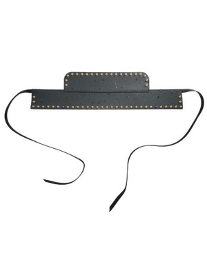 CIRCULAR PATH Reversible Corset Belt With Studs - Black/blue
