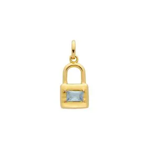 BELINDA JEWELZ Gold / Blue Aquamarine Padlock Charm - Gold/blue
