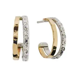 CHARLOTTE'S WEB JEWELLERY Silver / Gold Aura Magic Silver Hoop Earrings - Silver/gold