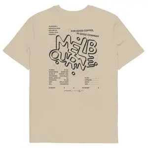 ANCHOR & CREW Neutrals Desert Dust Gustatory Melbourne Coffee Scene Organic Cotton Embroidered T-shirt - Brown