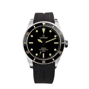 LONARD WATCHES Sonar Rubber Strap Automatic Diver Watch - Black