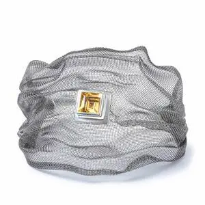 GERMAN KABIRSKI Nagare Limited Edition Silver And Titanium Mesh Bracelet With Natural Citrine - Silver/yellow