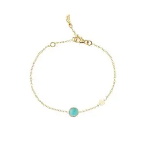AUREE JEWELLERY Salina Amazonite & Disc Bracelet - Gold