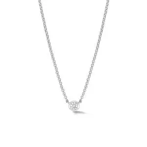 DOWER & HALL White Sapphire Round Dewdrop Pendant In Sterling - Silver