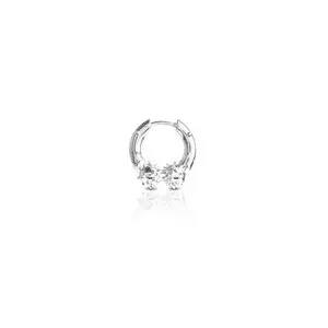KASUN LONDON Two Spikey Balls Hoop Earring - Silver