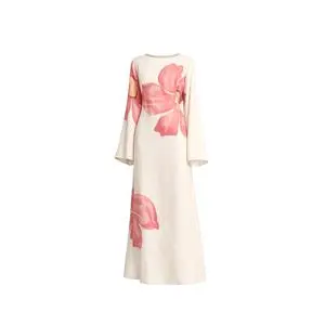 TANTRA SPAIN SL Long Floral Dress With Square Neckline And Straps At The Back - Pink