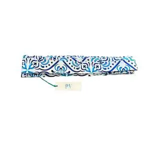 PERLAVERA Blue / White Zelda Capri Tile Printed Belt