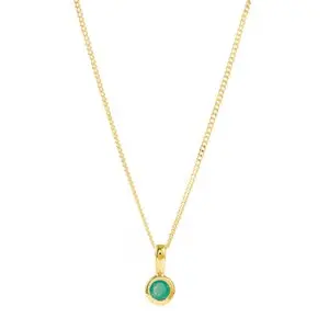 CHARLOTTE'S WEB JEWELLERY May Birthstone Charm Vermeil Necklace Emerald - Gold