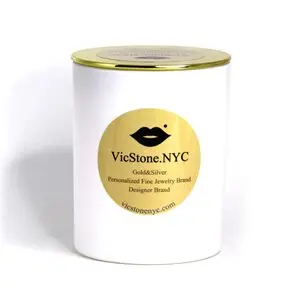 VICSTONENYC FINE JEWELRY Strong Fragrance Sel De Mer Incense Wood Wick Soy Candle By - White