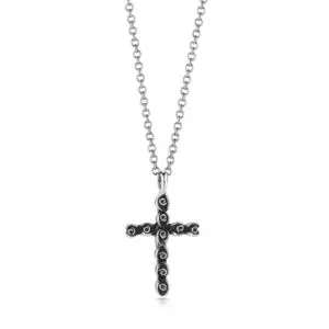 UNALOE Sterling Vanity Rose Cross Pendant Necklace - Silver