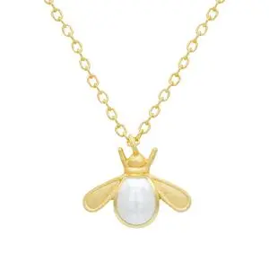 MARCIA MORAN Bumble Necklace In Pearl White