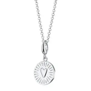 LILY CHARMED Sterling You Have My Heart Disc Charm Necklace - Silver