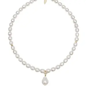 FARRA Must-have Freshwater Pearls With Baroque Pearl Pendant Necklace - White