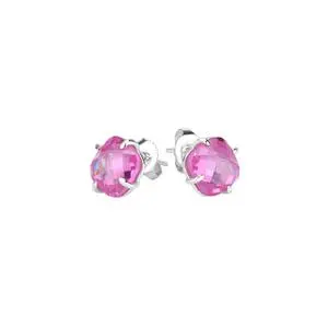 MOUNIR LONDON Pink / Silver Pink Zircon Studs - Pink/silver