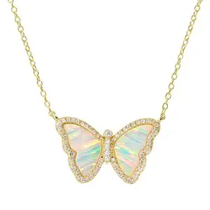 KAMARIA Opal Butterfly With Stripes - White