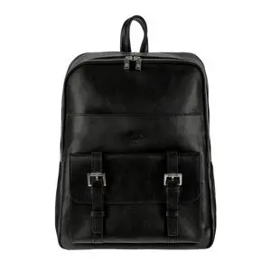 TIME RESISTANCE Large Leather Backpack In The Divine Comedy - Black