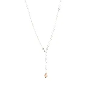 AMONTA Pink / Silver / Grey Rose Pearl & Uncut Diamond Necklace - Pink/silver/grey