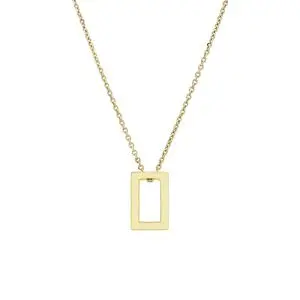 SHEIDA FARROKHI Rectangle Pendant Solid Yellow Gold Necklace - Gold/yellow