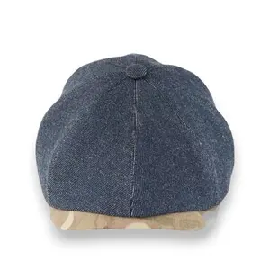 MISTER MILLER - MASTER HATTER Jack's Jeans Newsboy Cap In Denim & Camo - Blue