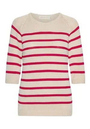 GROBUND Inga Knit T-shirt The One With Stripes - Red