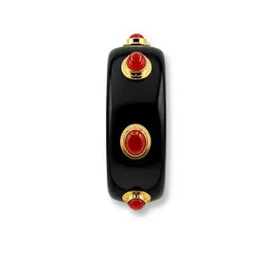 MICHAEL NASH JEWELRY Renee Bangle In Resin And Carnelian Stones - Black