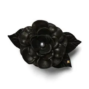 HELENA SIMON The Small Gardenia Brooch - Black