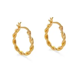 Côté Caché Small Braided Hoop Earrings - Gold